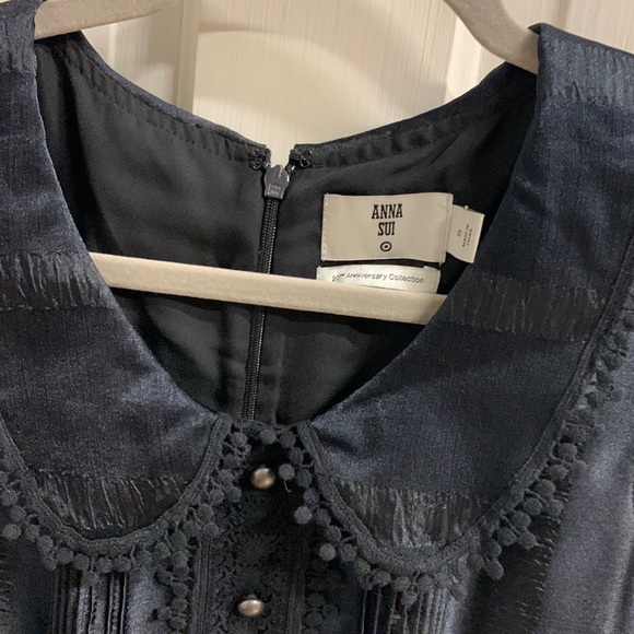 Anna Sui | Dresses | Anna Sui For Target Black Belted Drop Waist Silky ...